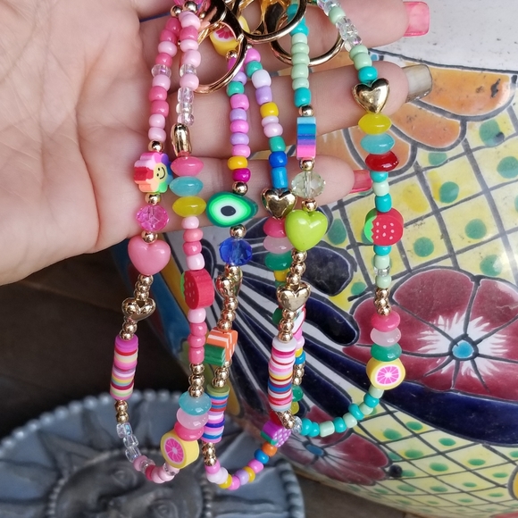 Accessories | Kechain Beaded Multicolor Polyresin Kawaii Decor Charm ...